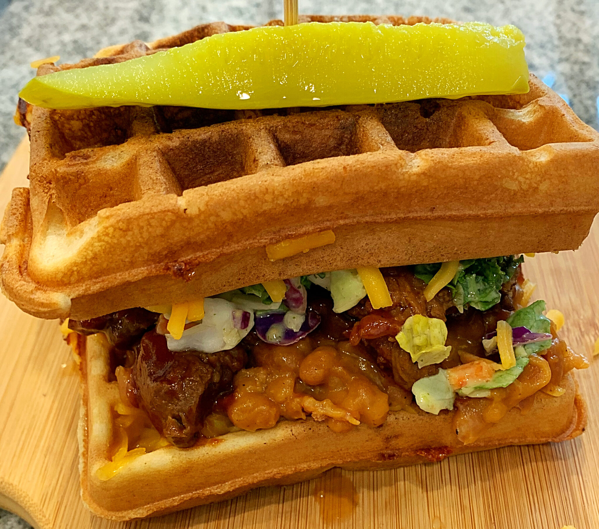 Pre BBQ Roast Waffle Sandwich - DA' STYLISH FOODIE
